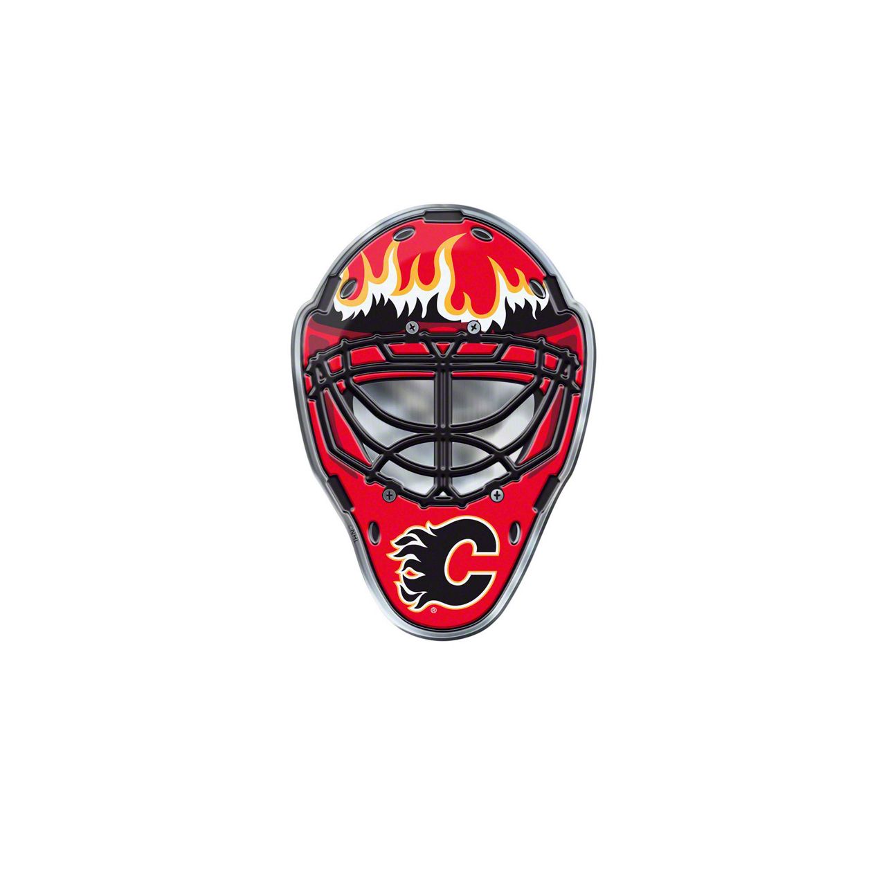 Bronco Calgary Flames Embossed Helmet Emblem; Red and Black (Universal ...