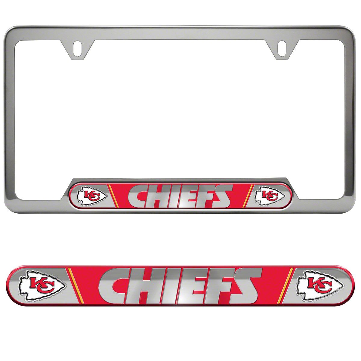 Tacoma Embossed License Plate Frame with Kansas City Chiefs Logo; Red ...