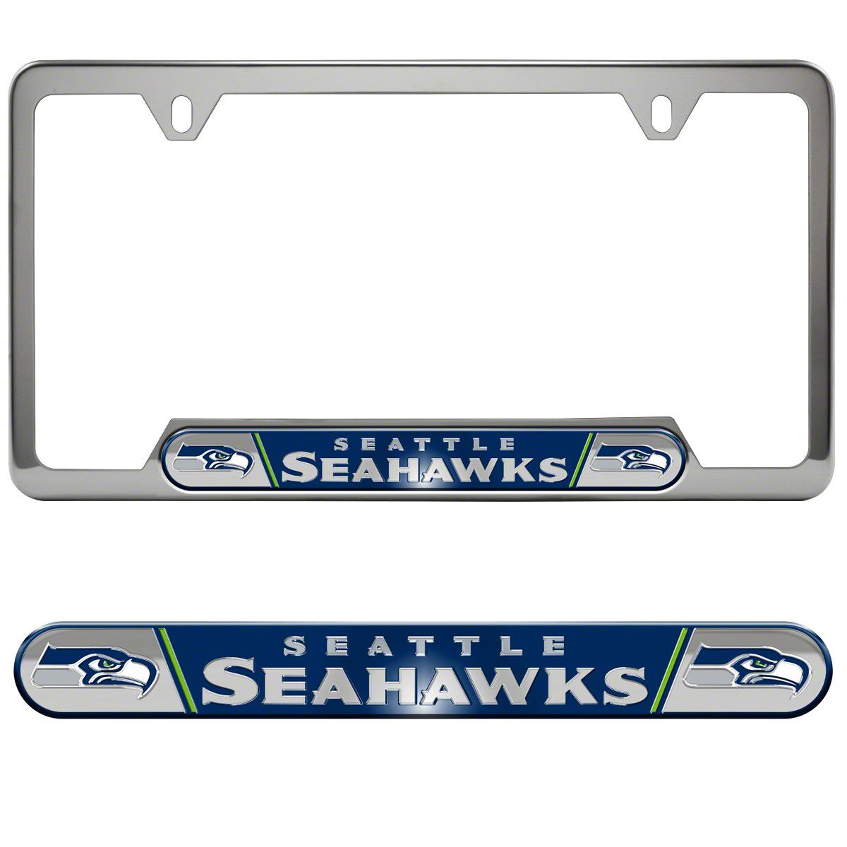 Tacoma Embossed License Plate Frame with Seattle Seahawks Logo; Blue ...