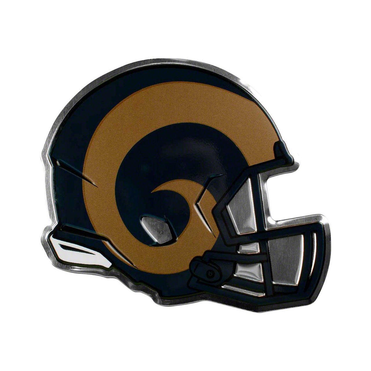 Bronco Los Angeles Rams Embossed Helmet Emblem; Blue and Gold ...