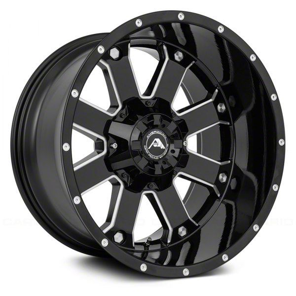 American Off-Road Wheels Titan A108 Gloss Black Milled 6-Lug Wheel ...
