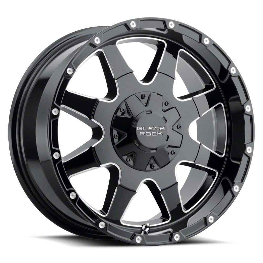 Black Rock Wheels Titan XD Fury I Gloss Black Milled 6-Lug Wheel; 20x9 ...