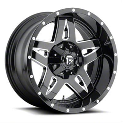 Fuel Wheels Titan Full Blown Gloss Black Milled 6-Lug Wheel; 20x10 ...