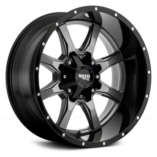 Moto Metal Titan MO970 Gloss Gray with Gloss Black Lip 6-Lug Wheel ...