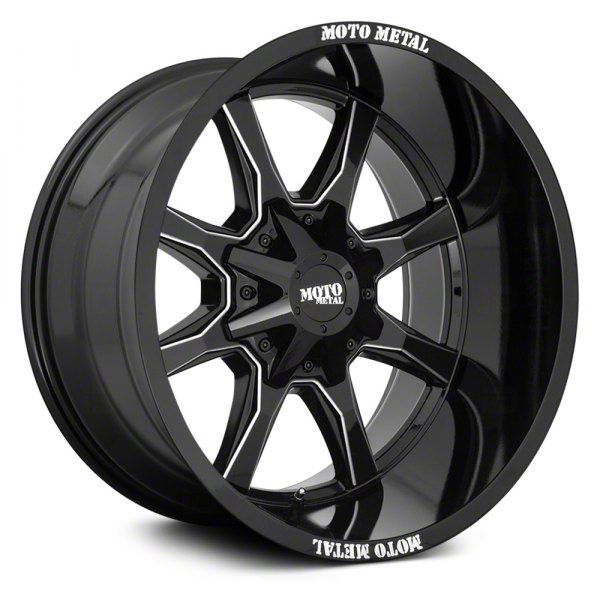Moto Metal Tundra MO970 Gloss Black Milled 6-Lug Wheel; 18x9; 18mm ...