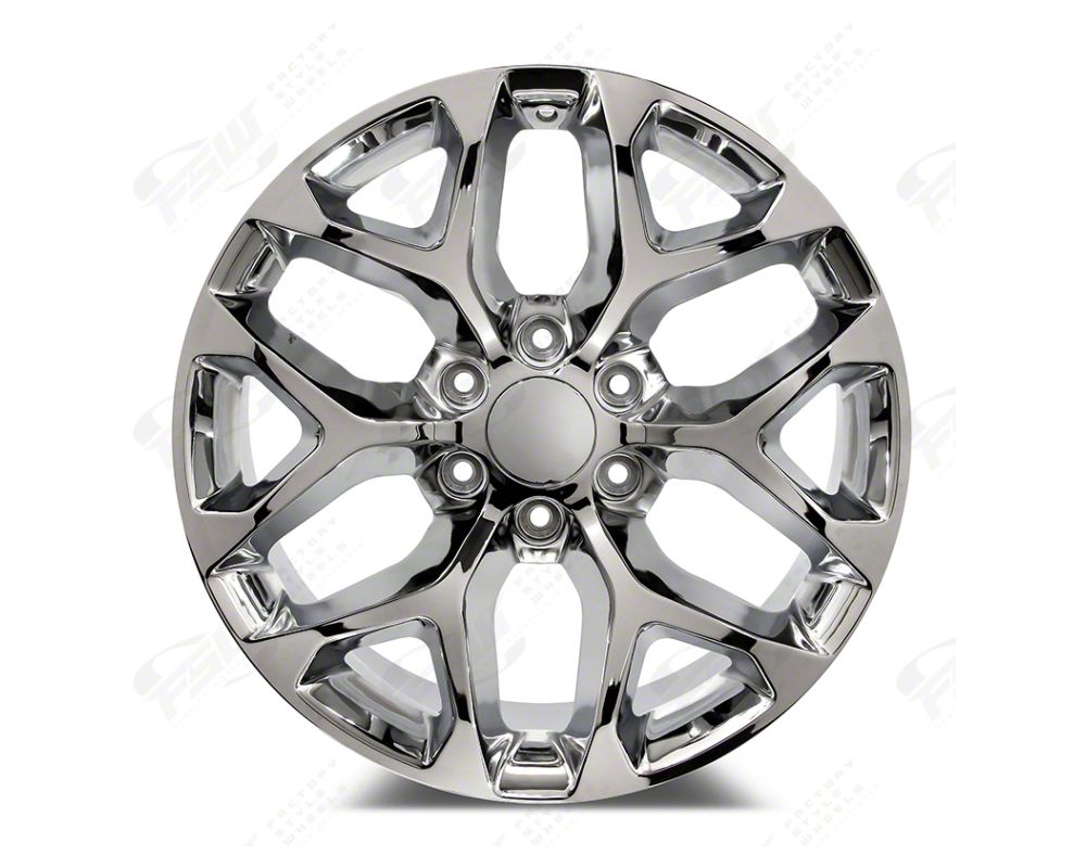 Factory Style Wheels Yukon Snowflake Style Chrome 6-Lug Wheel; 22x9 ...