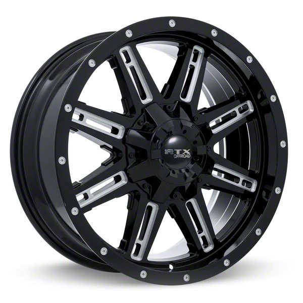 RTX Offroad Wheels Titan Ravine Black Milled 6-Lug Wheel; 20x9; 10mm ...