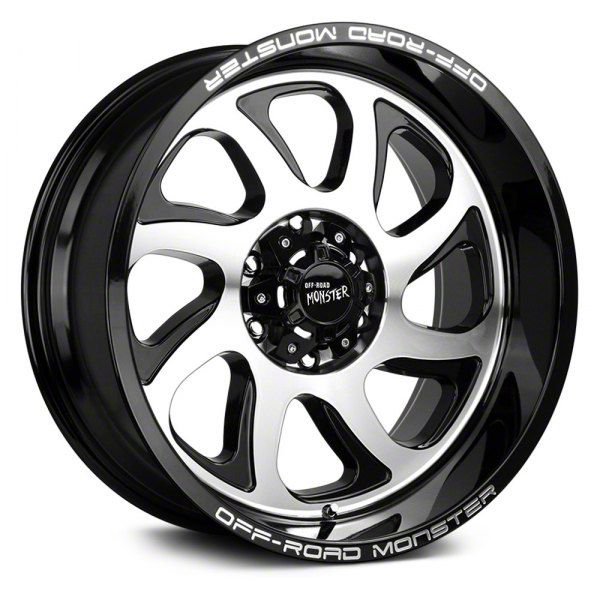 Off Road Monster Titan XD M22 Gloss Black Machined 6-Lug Wheel; 22x12 ...