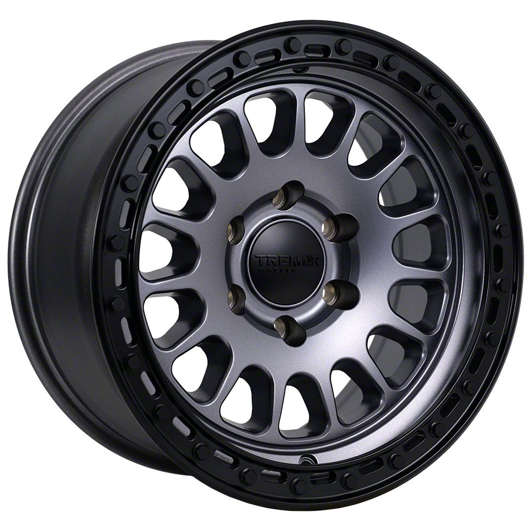 Tremor Wheels Titan 104 Aftershock Graphite Grey with Black Lip 6-Lug ...