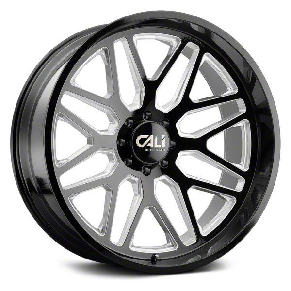 Cali Off-Road Sierra 1500 Invader Gloss Black Milled 6-Lug Wheel; 22x12 ...