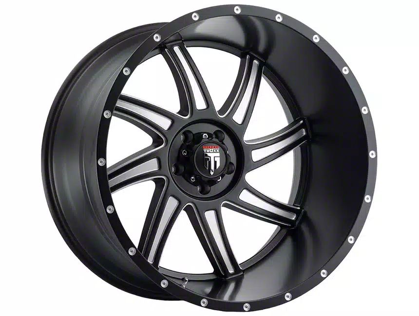 American Truxx Titan XD Vortex Gloss Black Milled 6-Lug Wheel; 22x12 ...