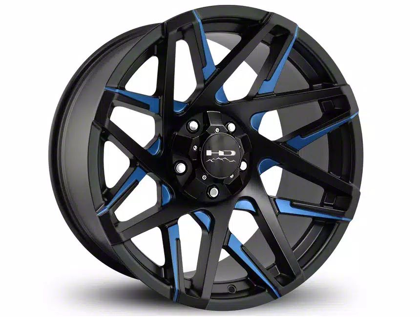 HD Off-Road Wheels Titan Canyon Satin Black Milled with Blue Clear ...