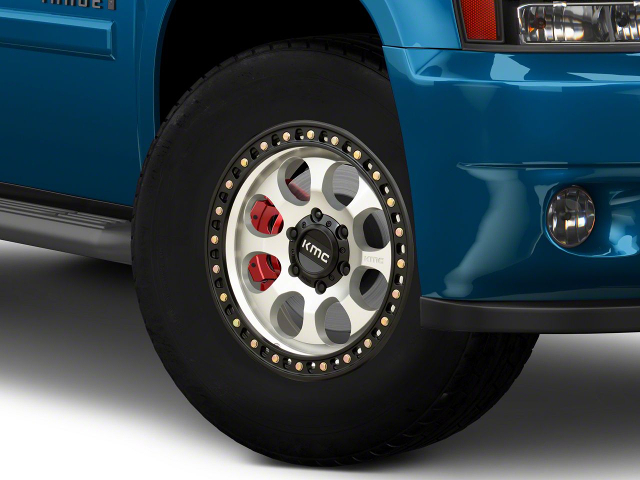 KMC Titan Riot SBL Machined with Satin Black Lip 6-Lug Wheel; 18x9 ...