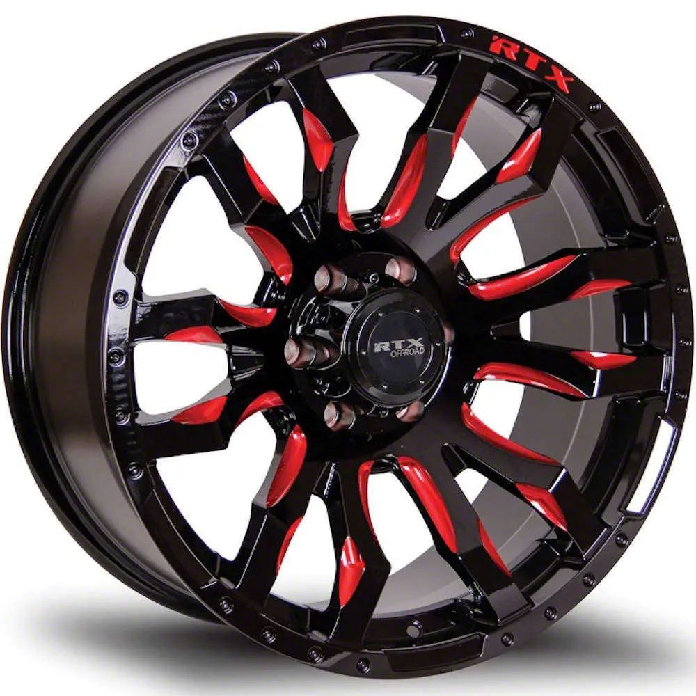 RTX Offroad Wheels Tundra Patton Gloss Black Red Milling 6-Lug Wheel ...