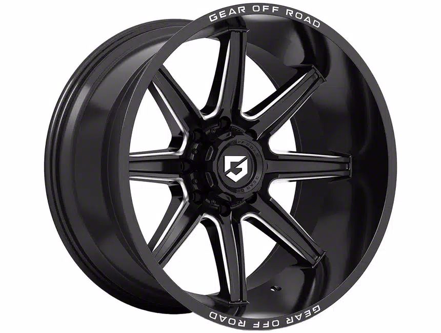Gear Off-Road Titan Ridge Gloss Black Milled 6-Lug Wheel; 18x9; 18mm ...