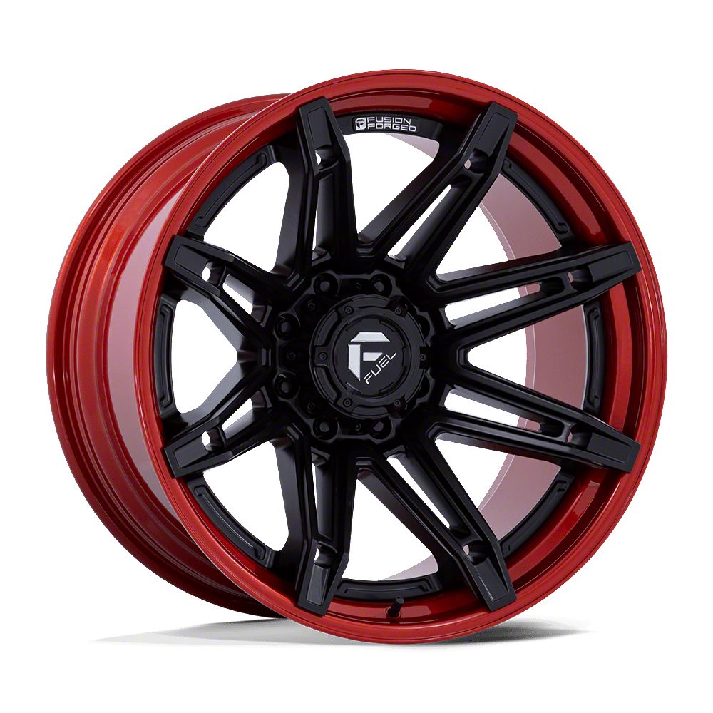 Fuel Wheels Bronco Fusion Forged Brawl Matte Black with Candy Red Lip 6 ...