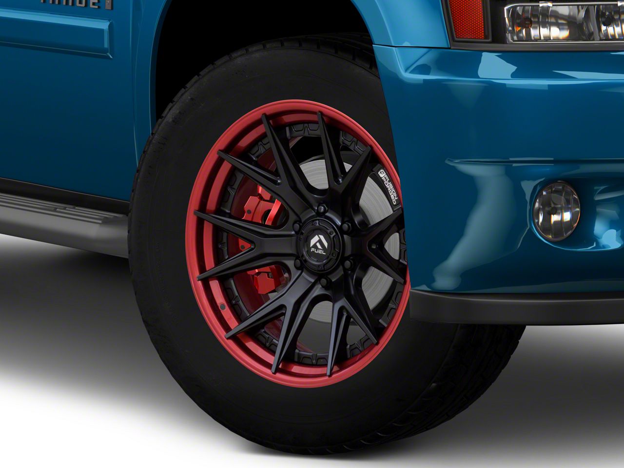 Fuel Wheels Titan Fusion Forged Catalyst Matte Black with Candy Red Lip ...