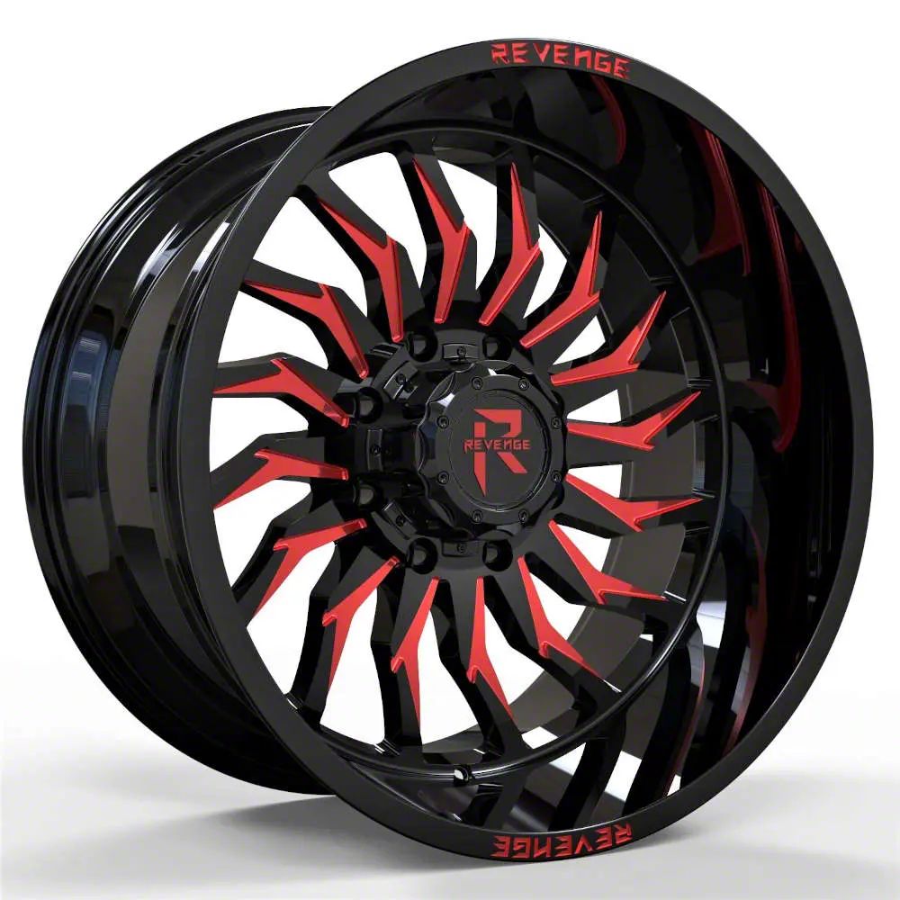 Revenge Off-Road Wheels Titan XD RV-204 Black and Red Milled 6-Lug ...