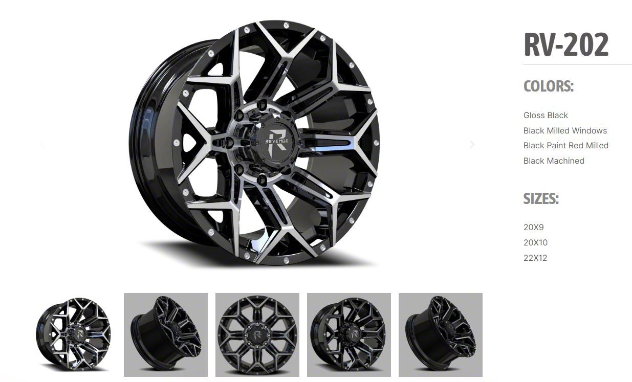 Revenge Off-Road Wheels Bronco RV-202 Black and Red Milled 6-Lug Wheel ...