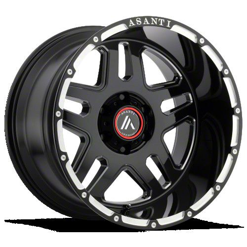 Asanti Titan Enforcer Gloss Black Milled 6-Lug Wheel; 20x12; -44mm ...