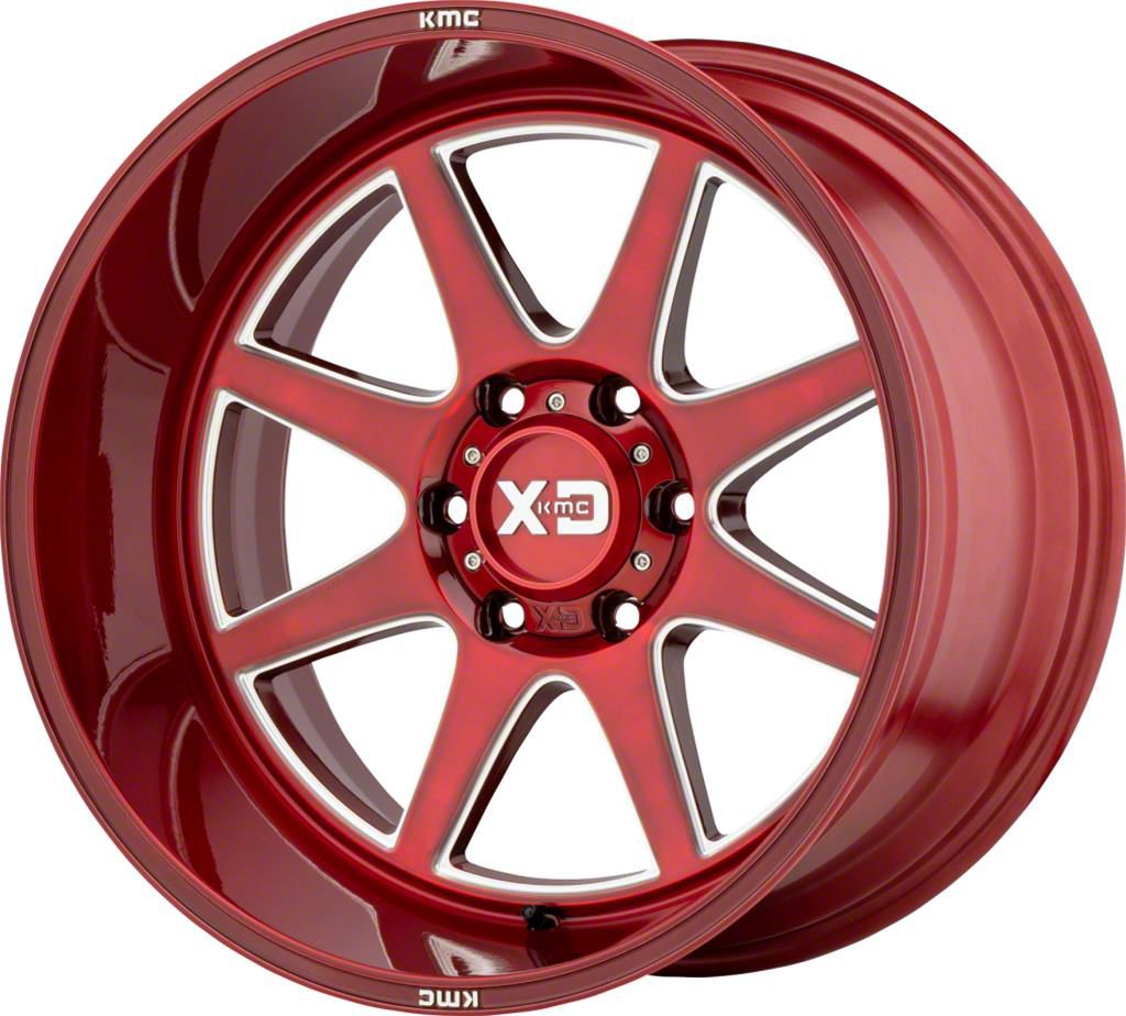 XD Toyota 4-Runner Pike Brushed Red Milled 6-Lug Wheel; 22x10; -18mm ...
