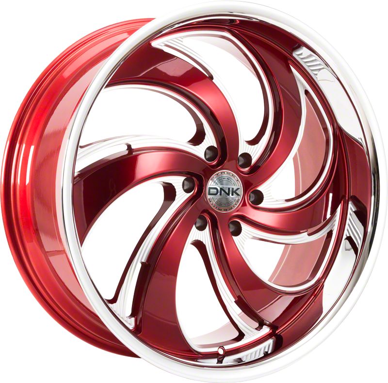 DNK Street Titan XD 702 Red Milled with Stainless Lip 6-Lug Wheel ...