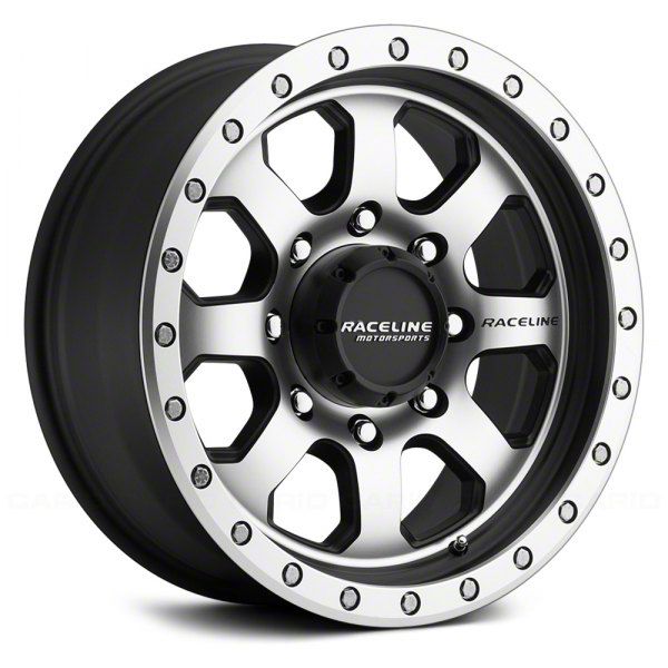 Raceline Bronco Avenger Black and Machined 6-Lug Wheel; 17x9; -12mm ...