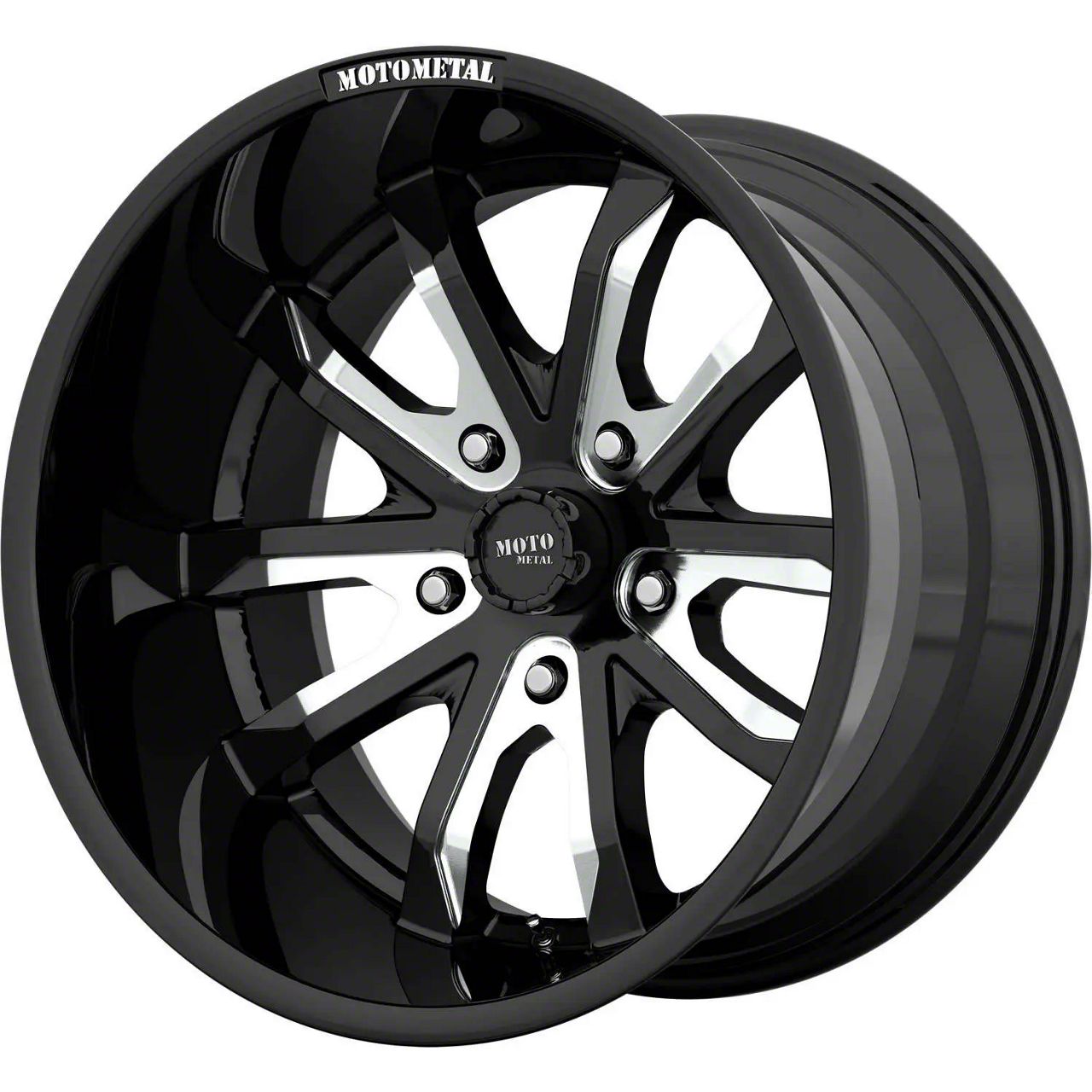 Moto Metal Titan Dagger Gloss Black Milled 6-Lug Wheel; 22x10; -18mm ...