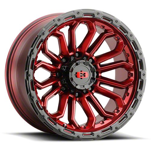 Vision Wheel Bronco Korupt Gloss Red with Gloss Black Lip 6-Lug Wheel ...