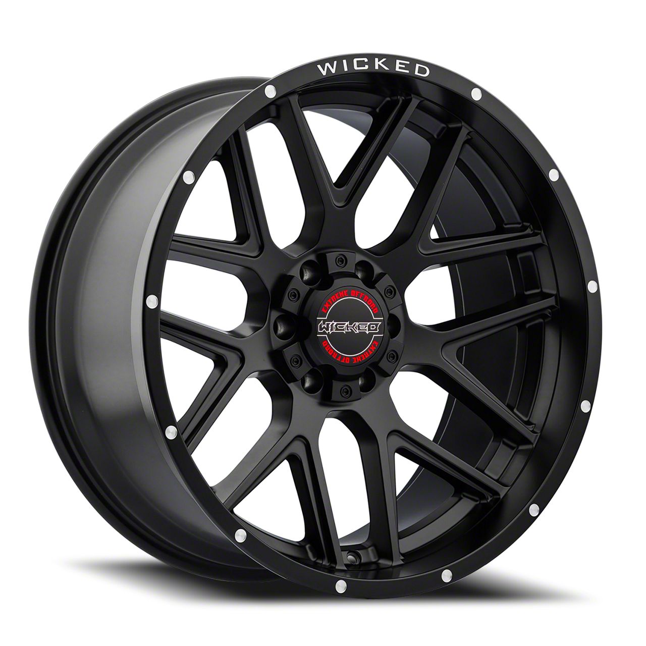 Wicked Offroad Titan W903-B Satin Black 6-Lug Wheel; 22x10; -19mm ...