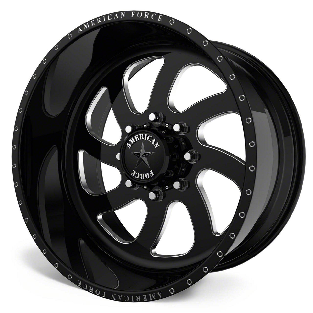 American Force Tundra 76 Blade SS Gloss Black Machined 6-Lug Wheel ...