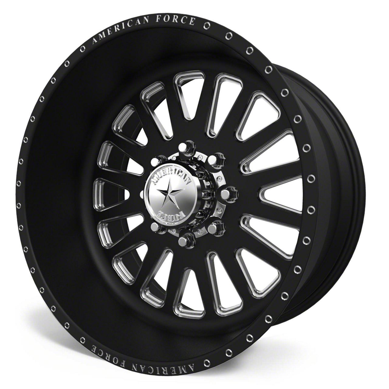 American Force Titan F20 Atom SS Gloss Black Machined 6-Lug Wheel ...