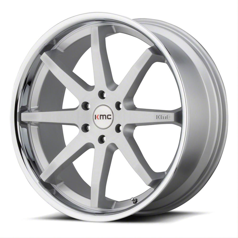KMC Titan Reverb Brushed Silver with Chrome Lip 6-Lug Wheel; 20x9; 30mm ...