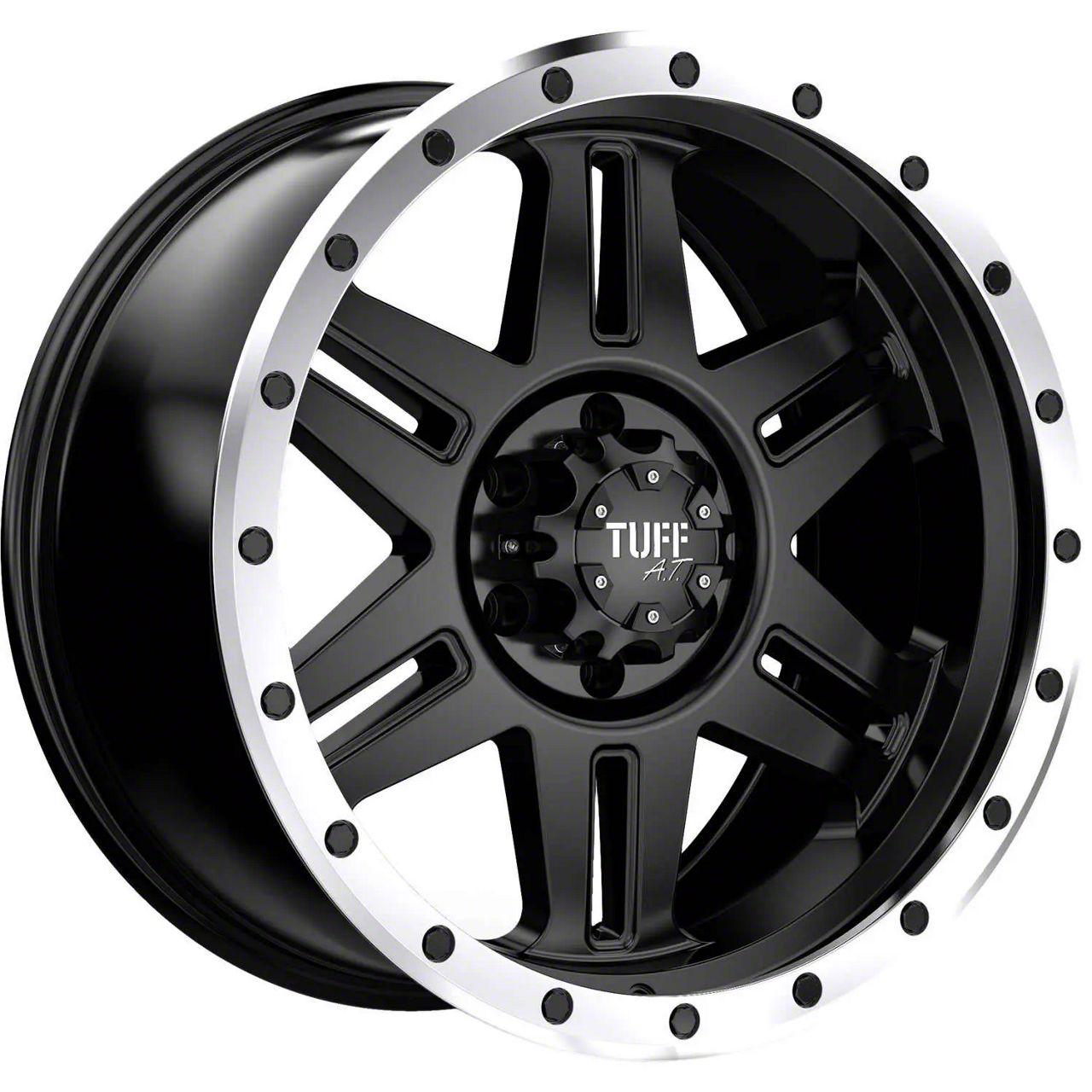 Tuff A.T. Tundra T16 Satin Black with Machined Beadlock 6-Lug Wheel ...