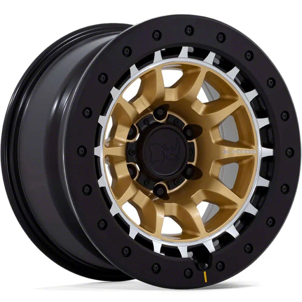 Black Rhino Toyota 4-Runner Tusk Matte Gold with Machined Ring 6-Lug ...