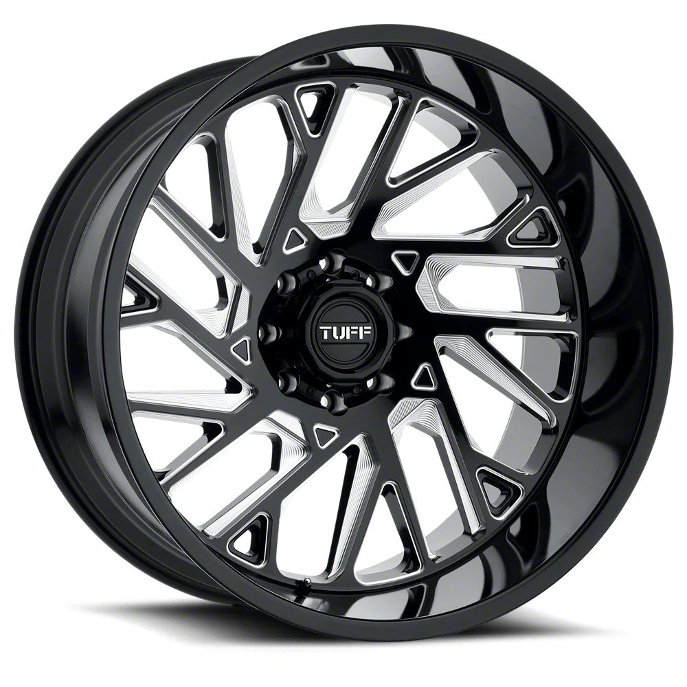 Tuff A.T. Tacoma T4B Gloss Black with Milled Spokes 6-Lug Wheel; 24x14 ...