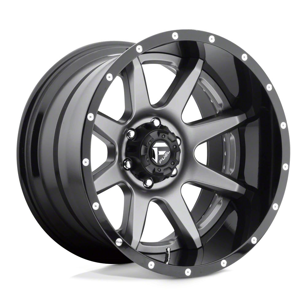 Fuel Wheels Toyota 4-Runner Rampage Matte Gunmetal with Black Lip 6-Lug ...