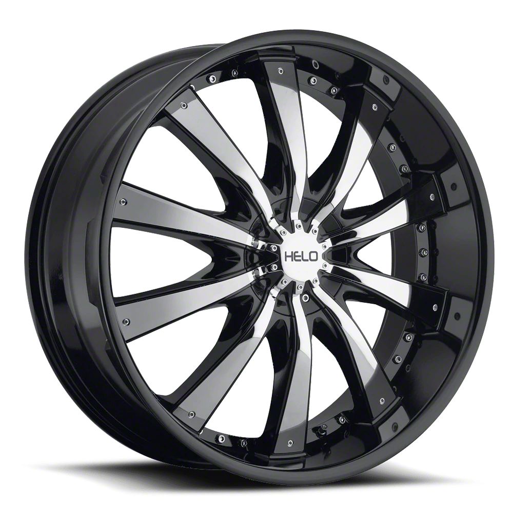 HELO Titan XD HE875 Gloss Black with Removable Chrome Accents 6-Lug ...