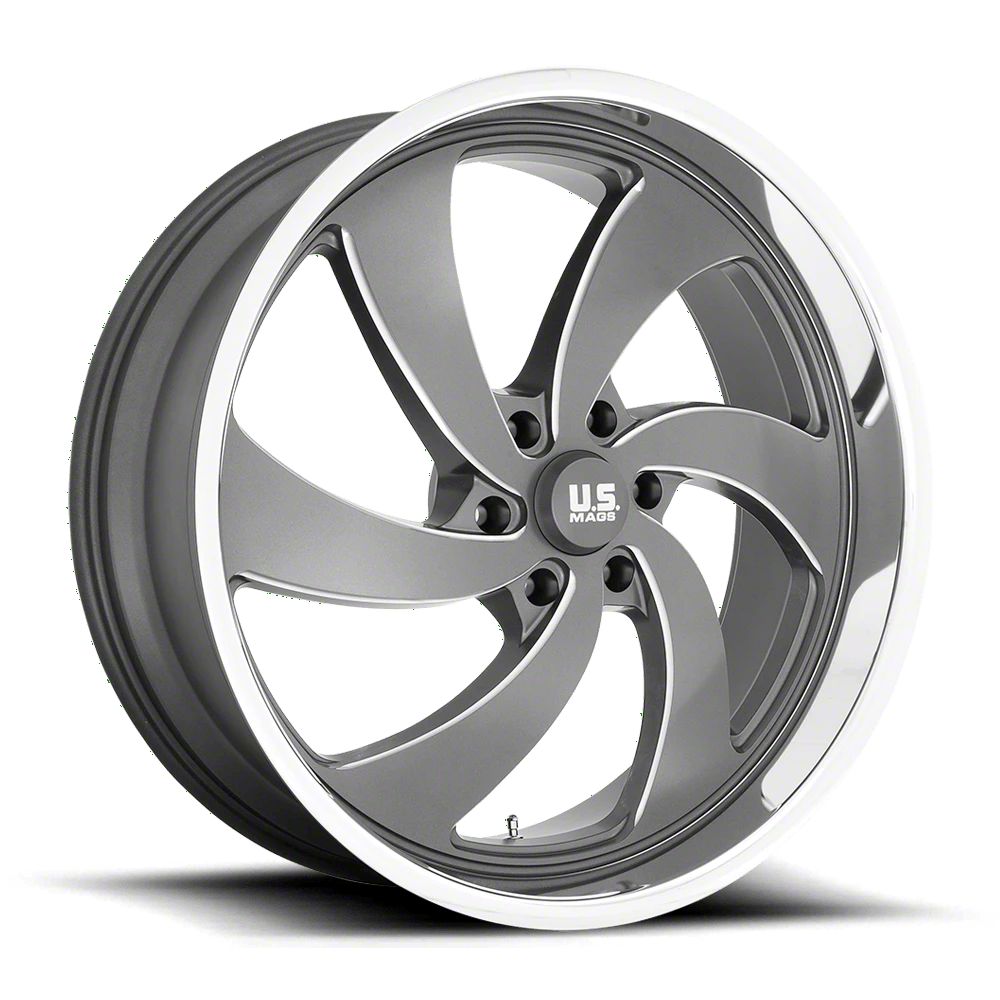 US Mag Titan Desperado Anthracite Milled Diamond Cut Milled 6-Lug Wheel ...