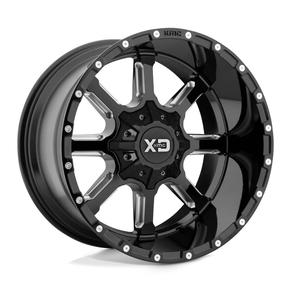 XD Bronco Mammoth Gloss Black Milled 6-Lug Wheel; 20x9; 18mm Offset ...