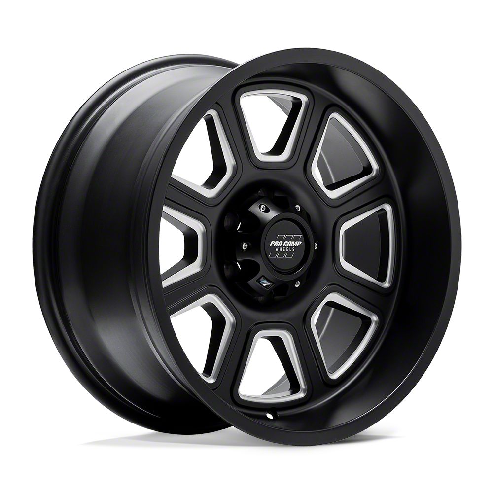 Pro Comp Wheels Bronco Gunner Satin Black Milled 6-Lug Wheel; 20x10 ...