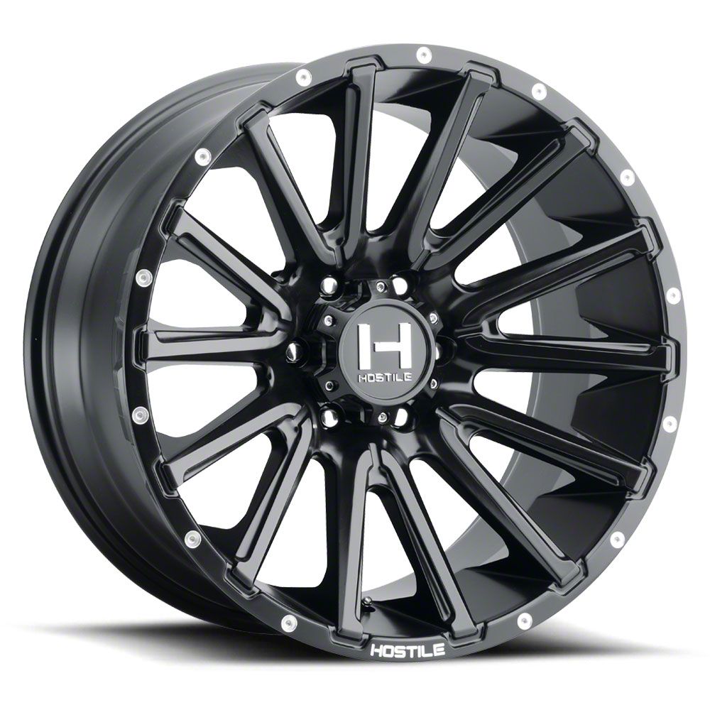 Hostile Bronco Typhoon Asphalt 6-Lug Wheel; 24x12; -44mm Offset H123 ...