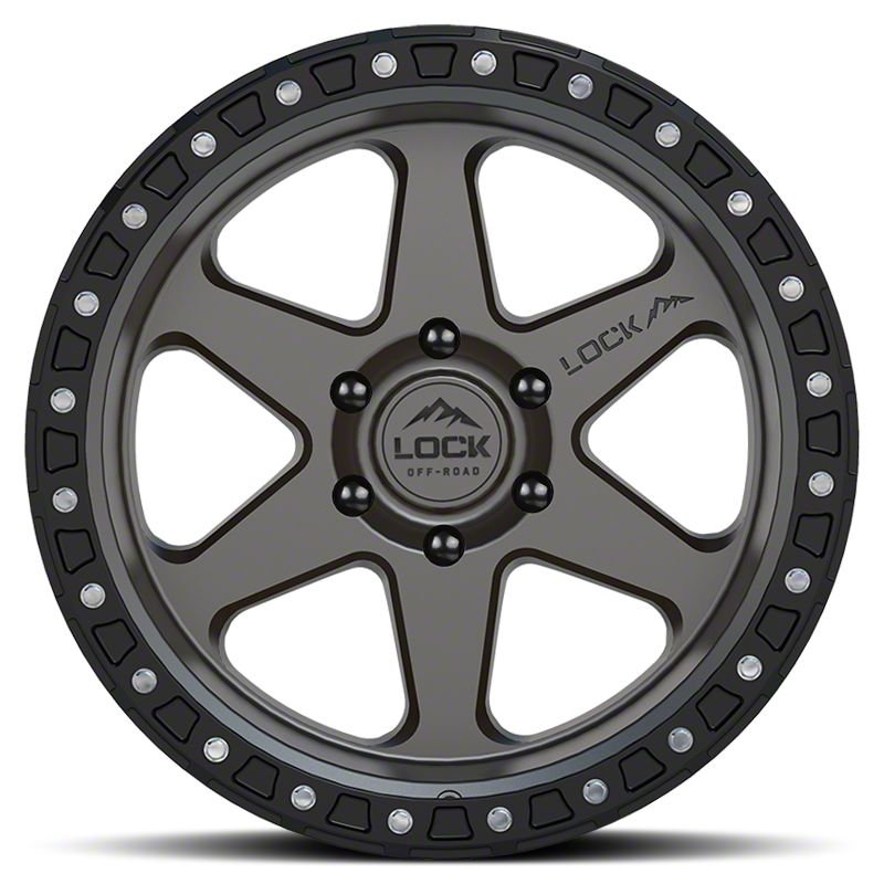 Lock Off-Road Titan Olympus Matte Grey with Matte Black Ring 6-Lug ...