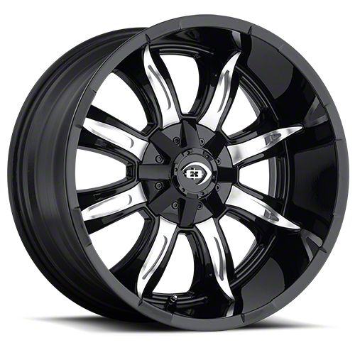 Vision Wheel Titan Manic Gloss Black Machined Face 6-Lug Wheel; 18x9 ...