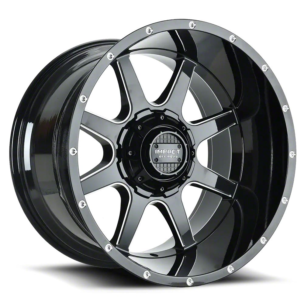 Impact Wheels RAM 1500 804 Gloss Black Milled 6-Lug Wheel; 20x12; -44mm ...
