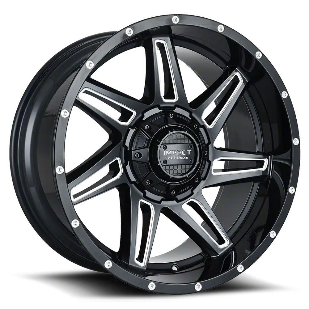Impact Wheels Titan XD 820 Gloss Black Milled 6-Lug Wheel; 20x10; -12mm ...