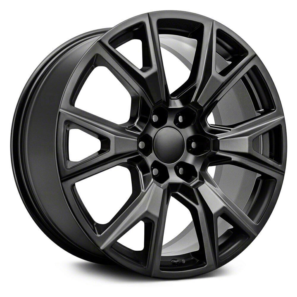 Yukon 2021 Silverado Y-Spoke Style Satin Black 6-Lug Wheel; 24x10; 24mm ...