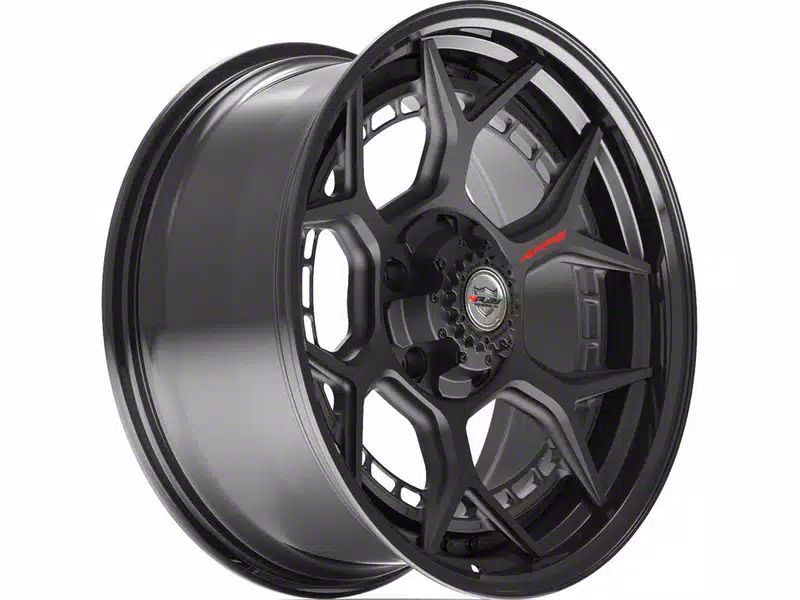 4Play Bronco 4PF6 Matte Black Center with Gloss Black Barrel 6-Lug ...