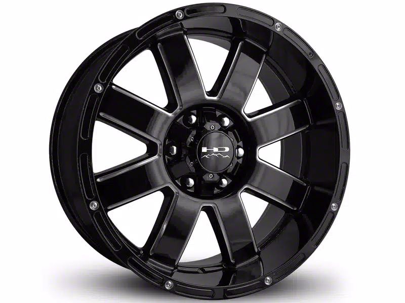 HD Off-Road Wheels Tahoe 8 Point Gloss Black Milled 6-Lug Wheel; 20x9 ...