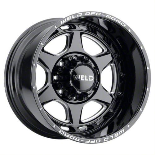 Weld Off-Road Bronco Aragon Gloss Black Milled 6-Lug Wheel; 22x12 ...